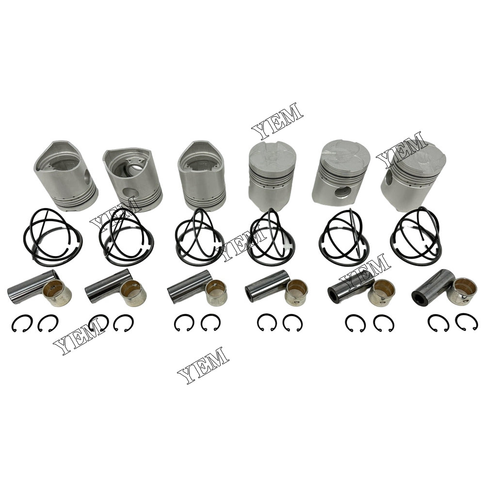 6 pcs DA120 Piston With Rings For Isuzu DA120 diesel engines